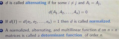 linear algebra how do i prove that a determinant function exists and