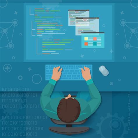 premium vector man software engineer developer concept