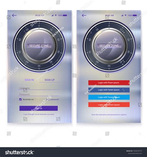 Security Application Ui Design On Metal Stock Vector Royalty Free 1050018773 Shutterstock Security Application Ui Design On Metal Stock Vector Royalty Free 1050018773 Shutterstock