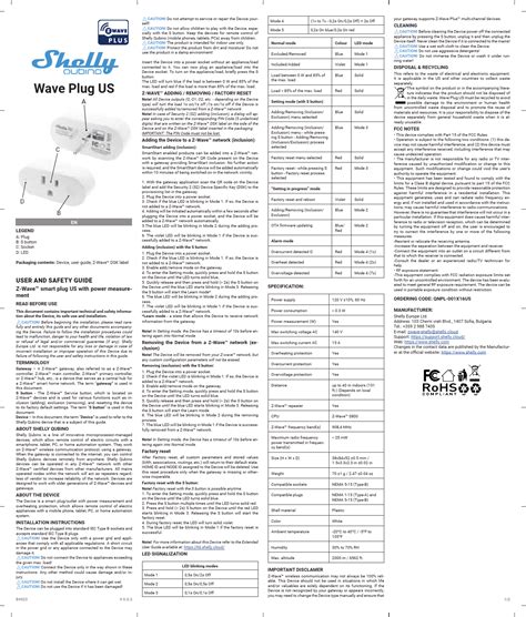 Wave Plug Us User Guide Installation And Safety Instructions Shelly Qubino