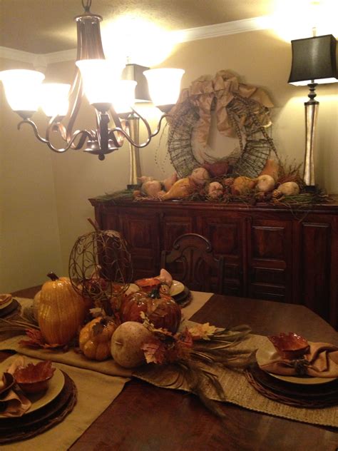 Fall Table Scape Buffet Decorations