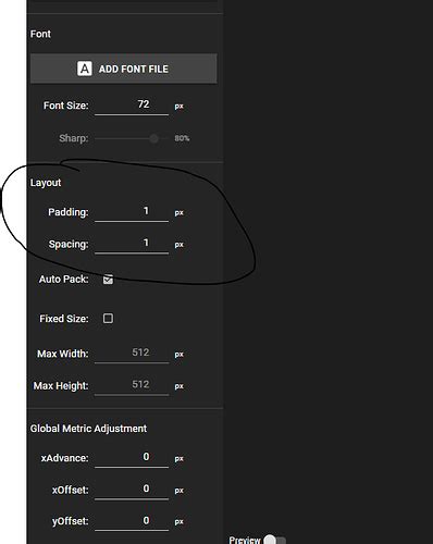 [solved] small bitmap text problem with line spacing how do i