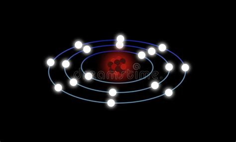Atomic Model Showing Electrons Orbiting A Nucleus Bohr Model Stock Image Image Of Physical