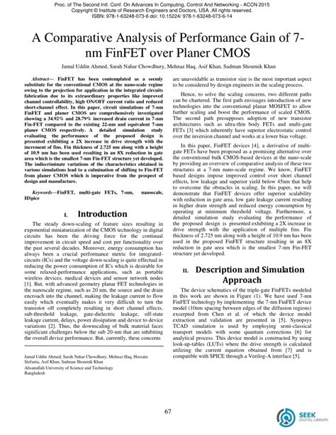 Pdf A Comparative Analysis Of Performance Gain Of 7 Nm Finfet Over