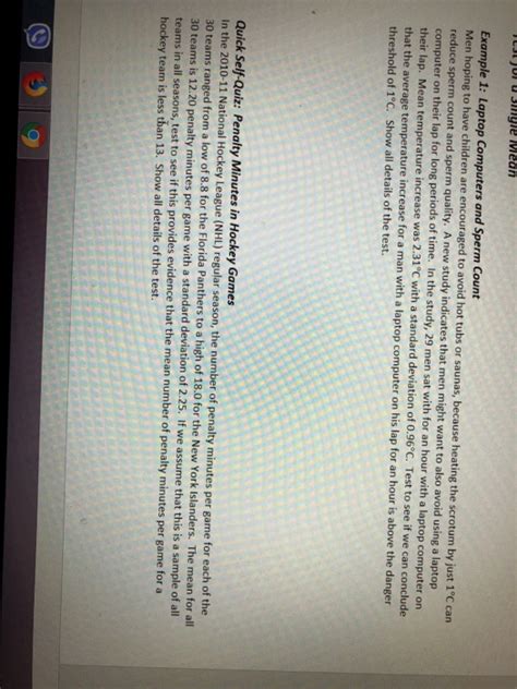 Solved Example 1 Laptop Computers And Sperm Count Men Chegg Com