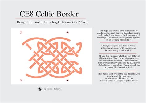 8 Ce8 Celtic Border Stencil Library