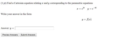 Solved Find A Cartesian Equation Relating X And Y