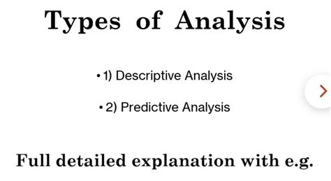 Types Of Analysis Descriptive Analysis Predictive Analysis Analysis Descriptive Data