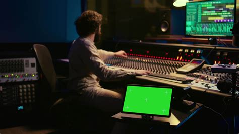 Sound Designer Processing And Recording Tracks In Control Room Using