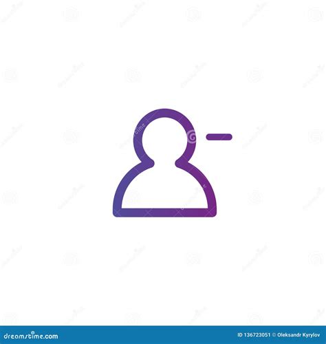 Purple Linear Outline Remove Or Delete Person Icon User Icon Vector Illustration Isolated On