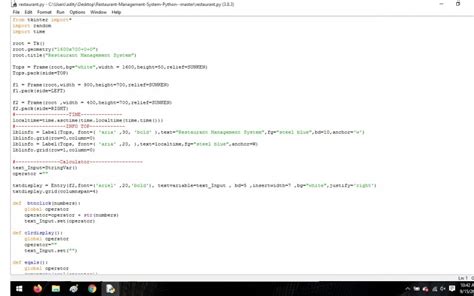 New Restaurant Management System Python Tkinter Project In Python