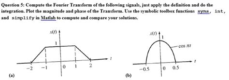 Solved Question 5 Compute The Fourier Transform Of The Following Signals Just Apply The