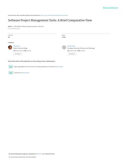 SoftwareProjectManagementTools ABriefComparativeView