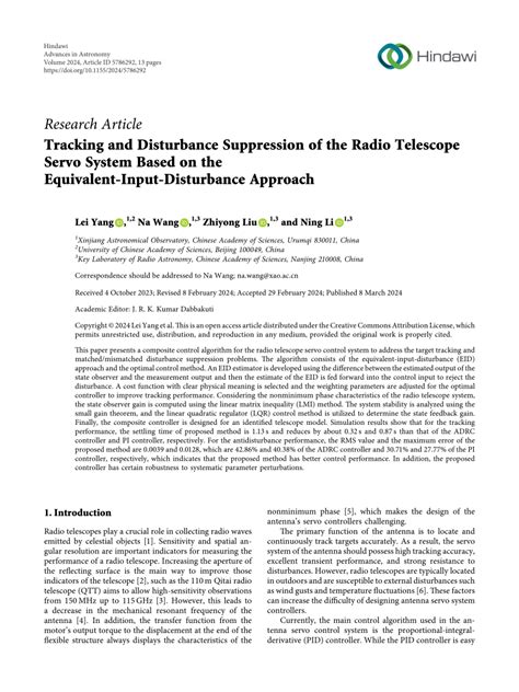 pdf tracking and disturbance suppression of the radio telescope servo