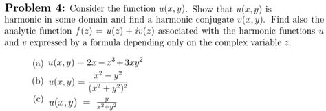 solved problem 4 consider the function u x y show that
