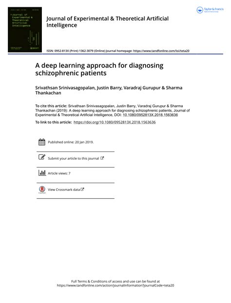 Pdf A Deep Learning Approach For Diagnosing Schizophrenic Patients