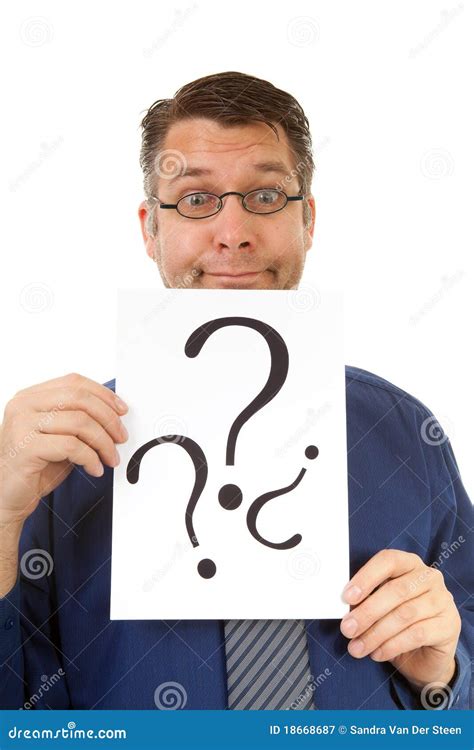 Male Nerdy Geek Is Holding Text Board Stock Image Image Of Question Nerd 18668687