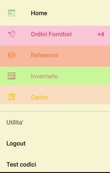 android different background color for each drawer menu item stack
