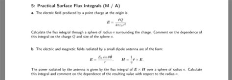 Solved Practical Surface Flux Integrals M A A The Chegg Com