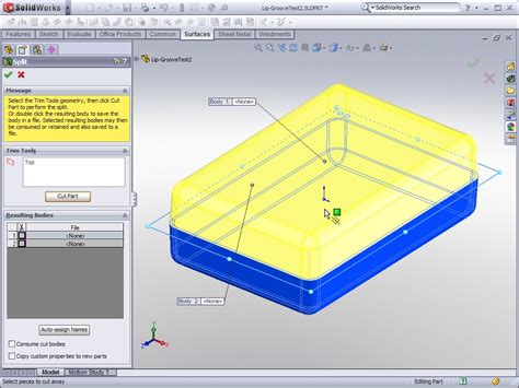 Solidworks 2009 Split Feature
