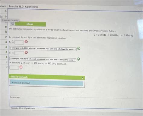 Solved The Estimated Regression Equation For A Model