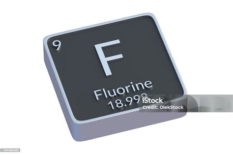 흰색 배경에 분리된 주기율표의 불소 F 화학 원소 화학 원소의 금속 기호 3d 렌더링 불소에 대한 스톡 사진 및 기타 이미지 불소 아이콘 0명 Istock