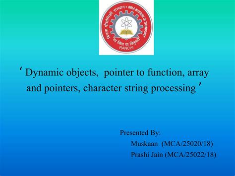 Dynamic Objectspointer To Functionarray And Pointercharacter String
