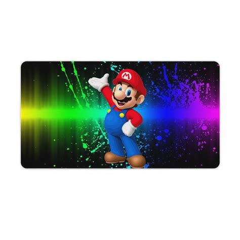 Super Mario Extended Gaming Mouse Pad No Sliped Large Desk Mat Stitched Edge Keyboard Mat