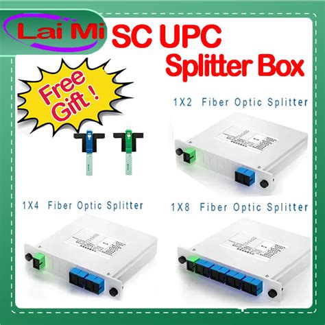 Splitter Box 1 2 4 8 Sc Upc Optical Cable Fiber Splitter Connector Fiber Plc Insert Splitter