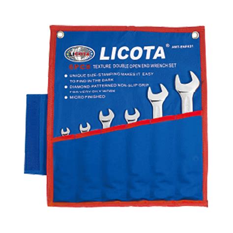 Licota Wrench Set 6 Pcs Texture Double Open End Awt Enfk01 Professional