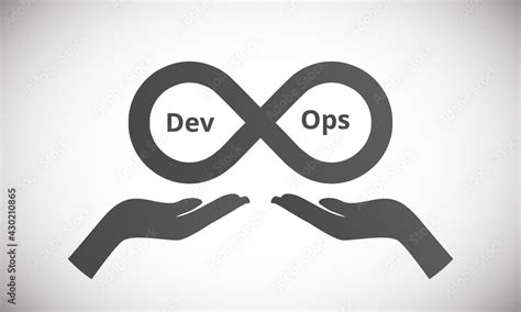 Devops Concept Developer And Operations Teams Holding Devops Symbol In Hand Represent Teams