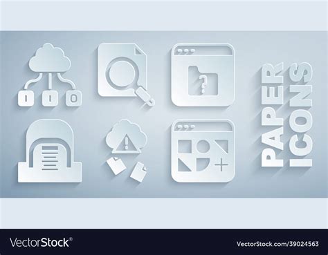 Set Cloud Hacking File Missing Hangar Royalty Free Vector