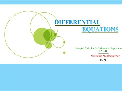 Differential Equations Pdf Physics Science