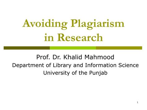 PPT Avoiding Plagiarism In Research PowerPoint Presentation Free Download ID