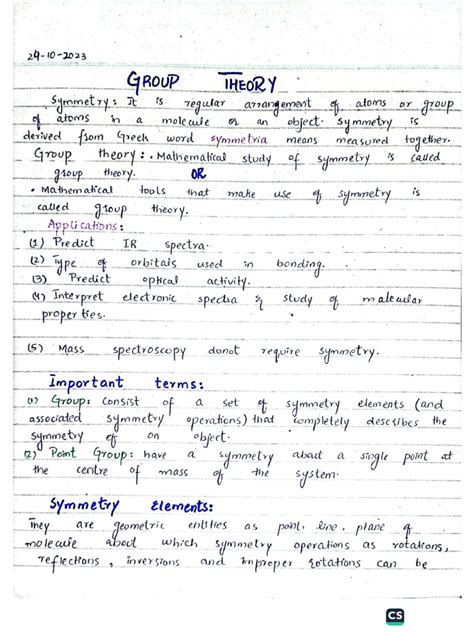 Group Theory Notes Pdf