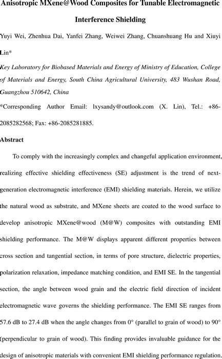 Retracted Anisotropic Mxenewood Composites For Tunable Electromagnetic