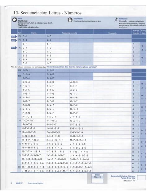 Wais Iv Letters And Numbers Pdf