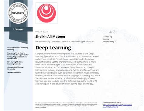 Deeplearning Ai Machinelearning Andrewng Coursera Aiengineer Sheikh Ali Mateen
