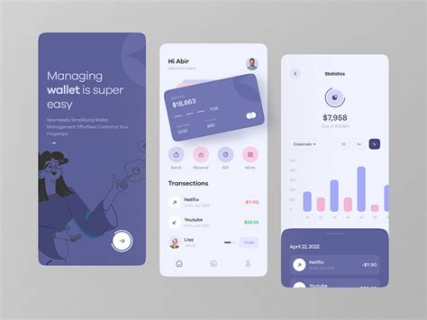 Wallet App Ui Exploration By Md Abir Hossain For Hilf Al Digital On Dribbble