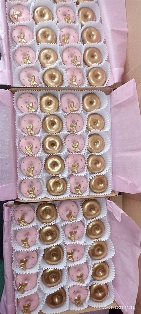 Pink And Gold Mini Donuts