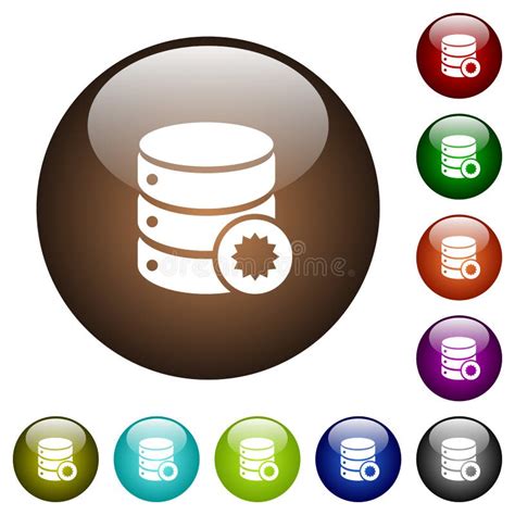 certified database color glass buttons stock vector illustration of