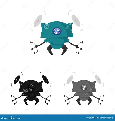 Vector Illustration Of Robot And Factory Icon Set Of Robot And Space