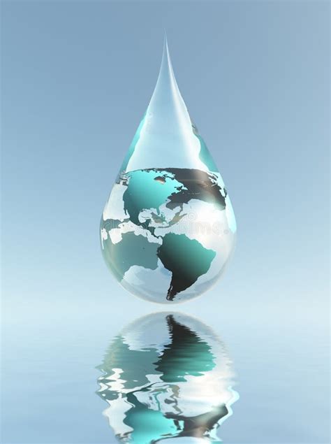Earth Inside Water Drop Stock Illustration Illustration Of Aqua 254703938