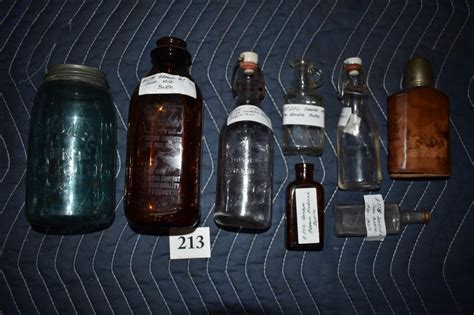 Lot Antique And Vintage Glass Bottles