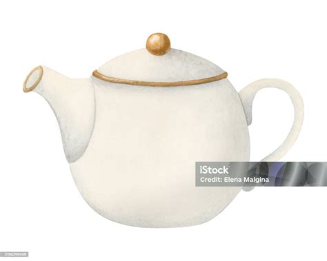 백자 세라믹 찻 주전자 수채화 허브 차 패키지 우아한 파티 초대장 카페 메뉴 및 음료와 조리법에 대한 고립 된 그림 0명에 대한