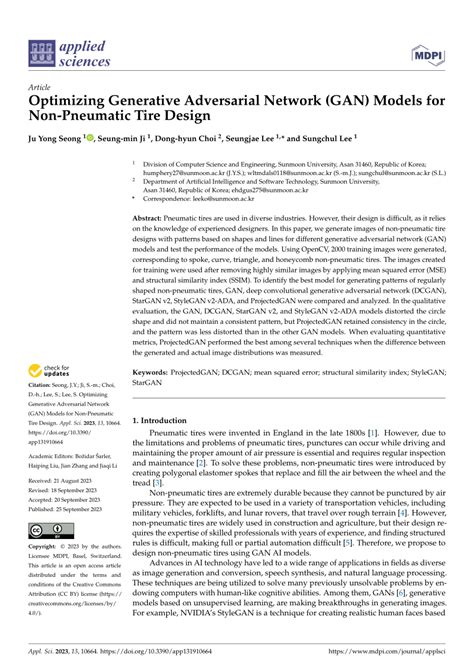 PDF Optimizing Generative Adversarial Network GAN Models For Non Pneumatic Tire Design