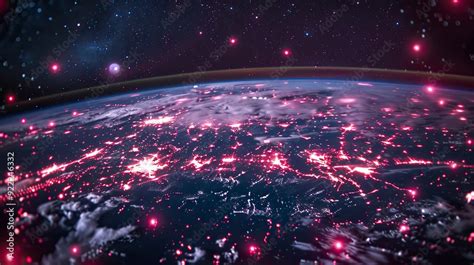 An Artists Concept Of A Quantum Computing Network Spanning The Globe With Connections