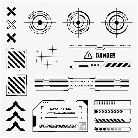 premium vector hud futuristic cyberpunk elements design