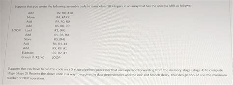 Solved Suppose That You Wrote The Following Assembly Code To Chegg