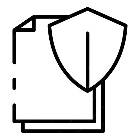 Premium Vector Protected Shield Document Icon Outline Protected Shield Document Vector Icon